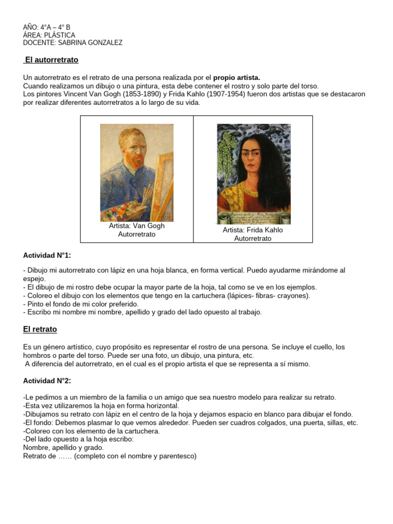 1 Retrato Autorretrato | PDF