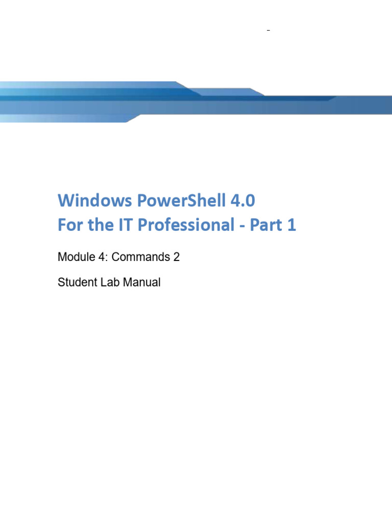 PSITv4 Part1 04 Commands 2 v2.1 Student Version | PDF | Parameter ...