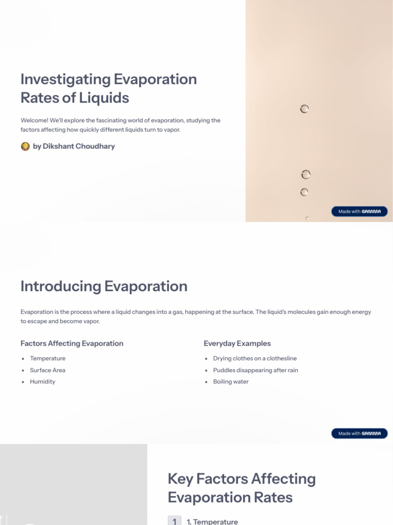 Evaporation Rates of Liquids Explained | PDF | Evaporation | Humidity