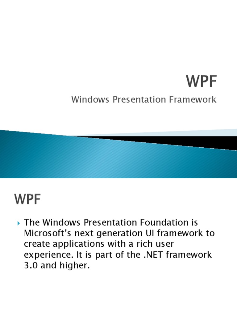 Windows Presentation Framework | PDF | Business | Technology & Engineering