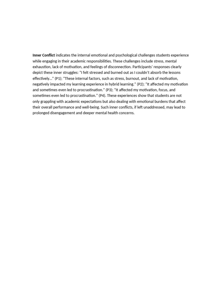 Inner Conflict Theme | PDF