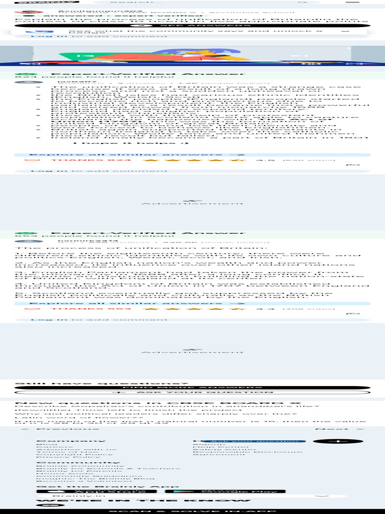 (Expert Answer) Explain The Process of Unification of Britain (In The ...