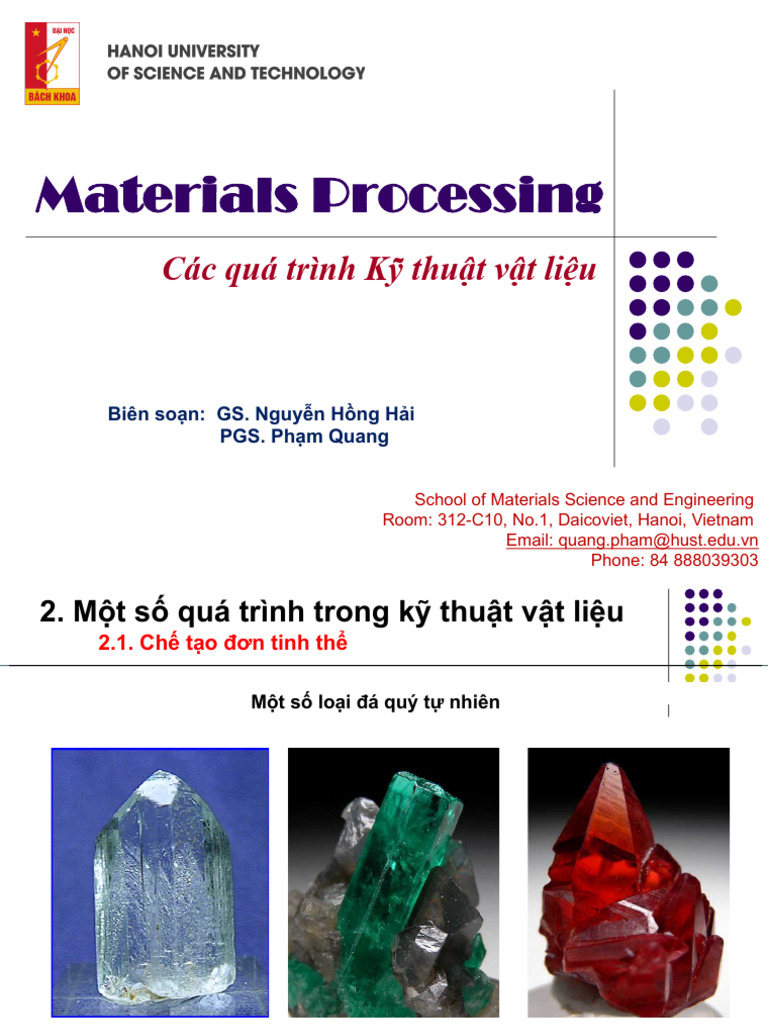 CQT KTVL Bai 2.1-2 Chế Tạo Vật Liệu - 2024 | PDF