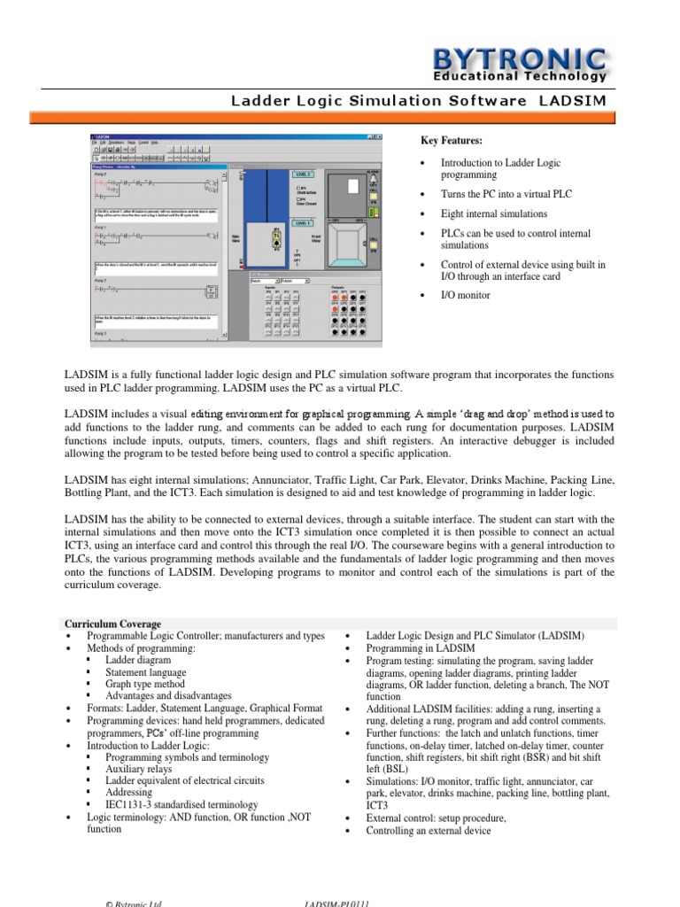 LADSIM | PDF | Programmable Logic Controller | Electrical Engineering