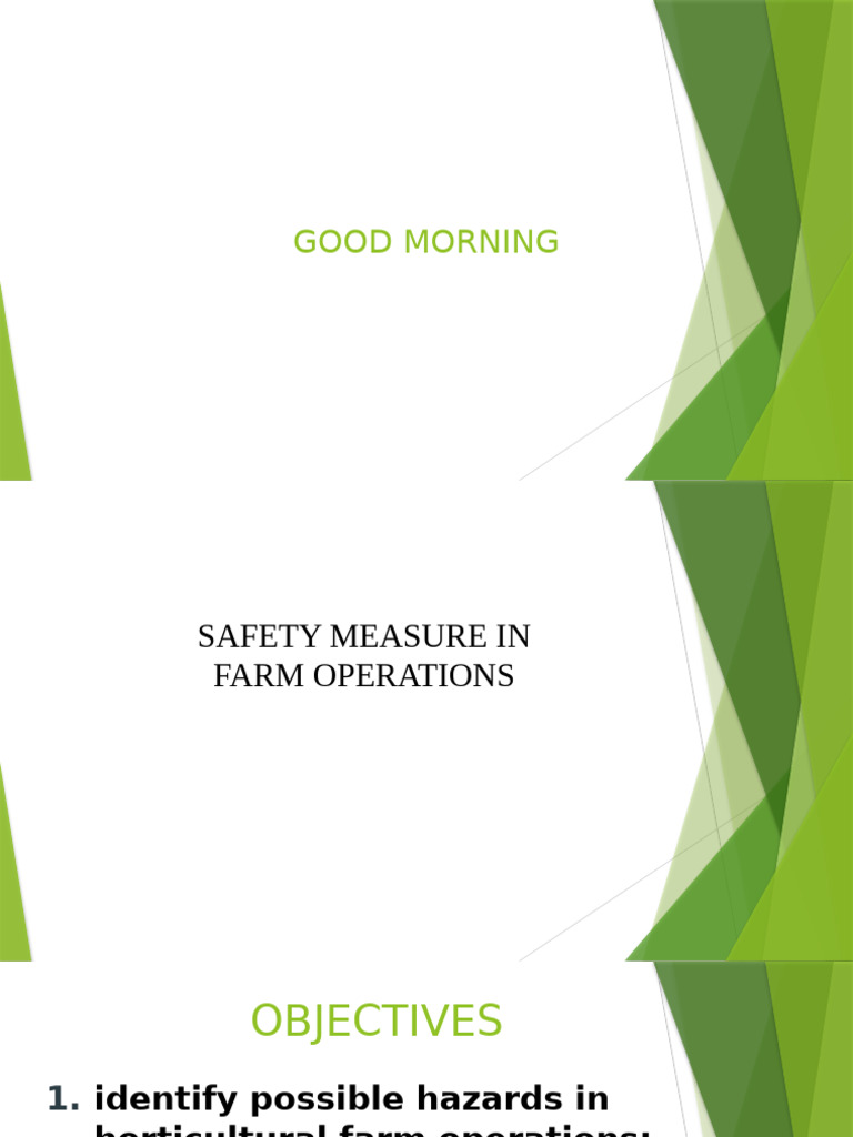 Safety Measures in Farm Operations | PDF | Occupational Safety And ...