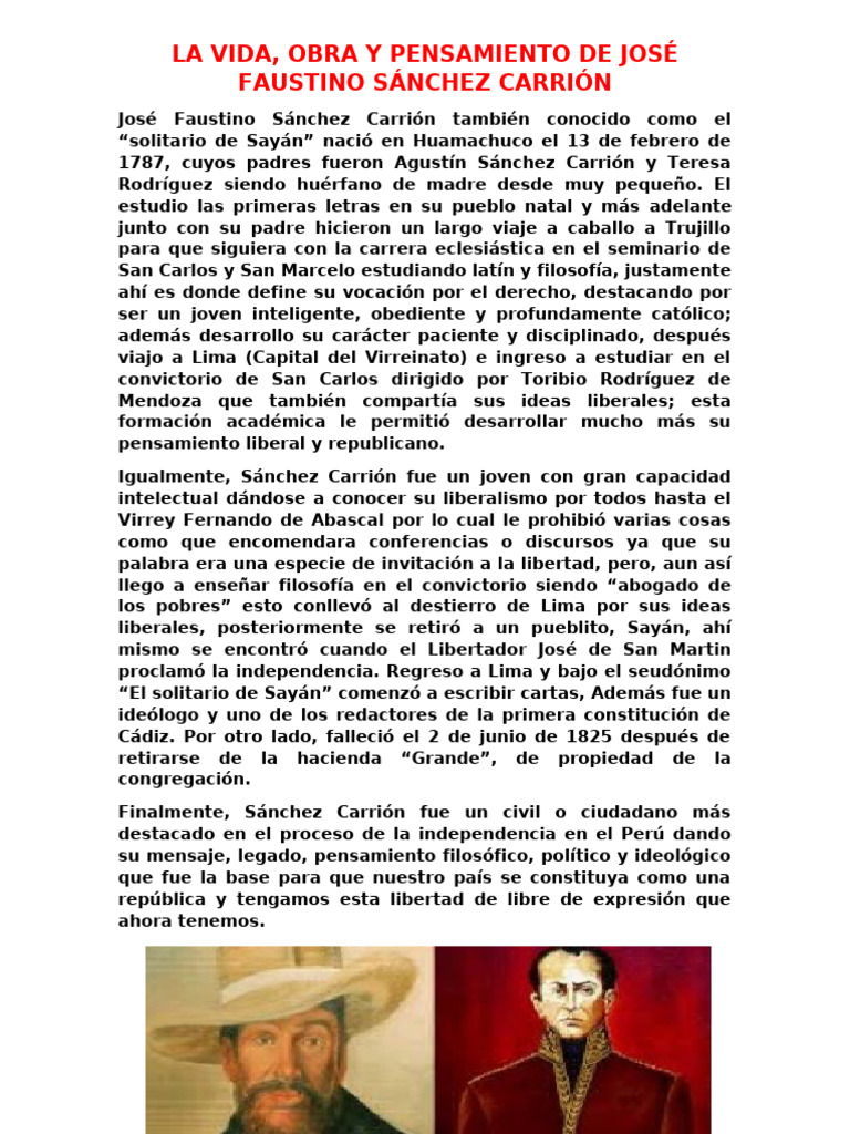 Jose Faustino Sanchez Carrion | PDF