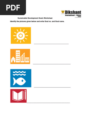 Printable Sustainable Development Goals Worksheet