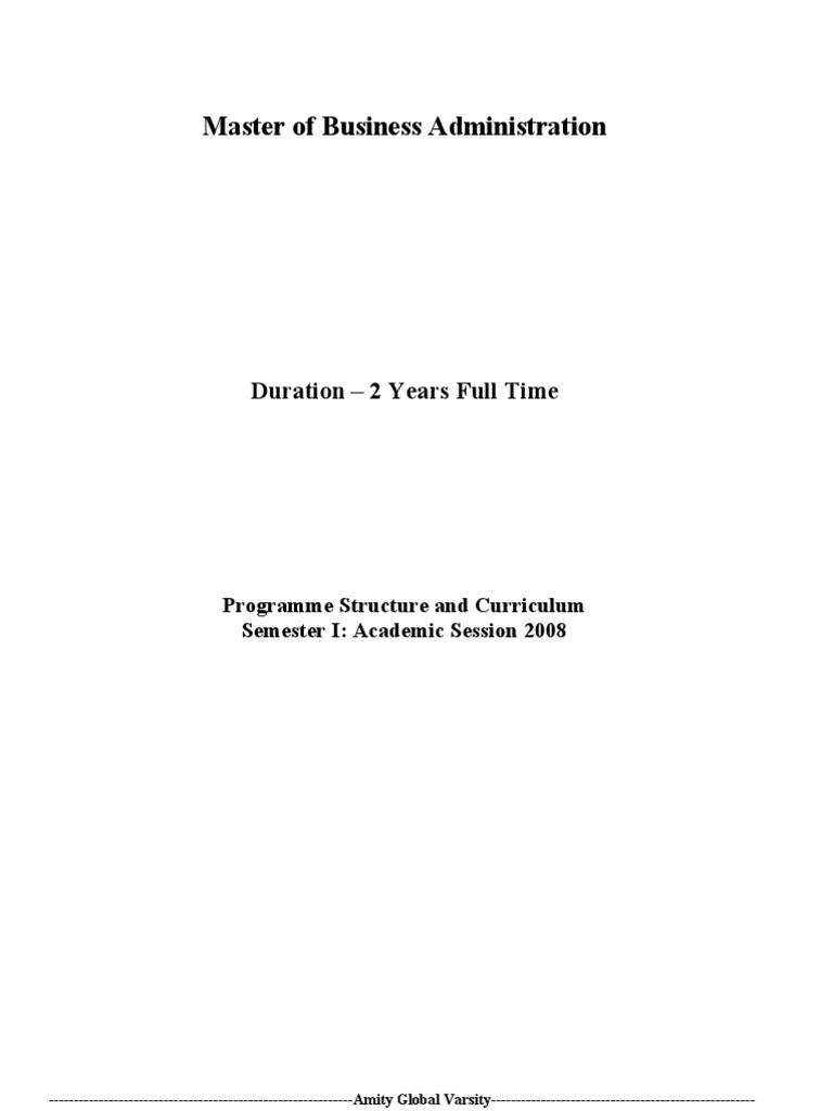 AGV - MBA 1st Semester Syllabus | PDF | Business