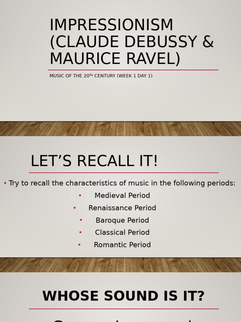 Impressionism (Claude Debussy & Maurice Ravel) | PDF | Music Theory ...