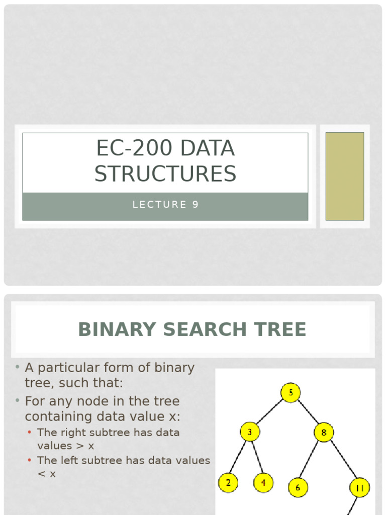 Lecture-9 Part 2 (BST) | PDF | Algorithms And Data Structures | Algorithms