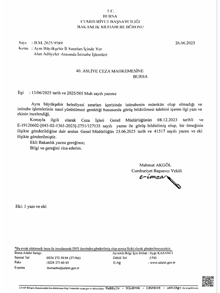 Talimat CMK 180-3 Görüş Yazısı | PDF