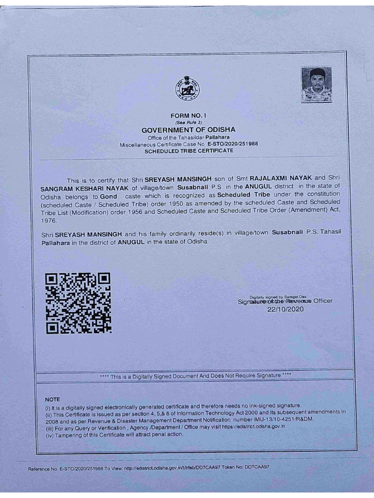 Sreyash - Cast Certificate | PDF