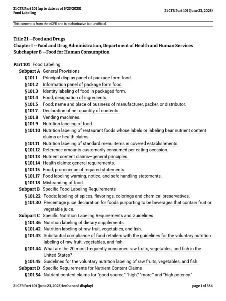 Food Labeling Regulations Overview | PDF | Vegetable Oil | Nutrition ...