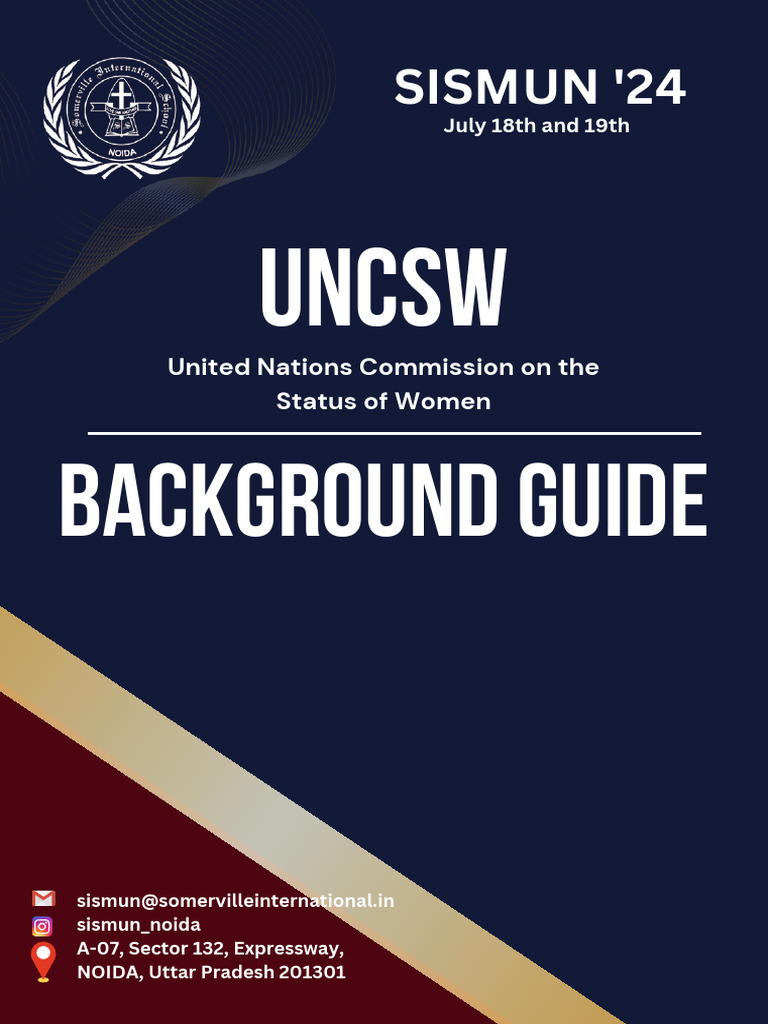 SISMUN '24 - UNCSW Background Guide | PDF | Masculinity | Gender Equality