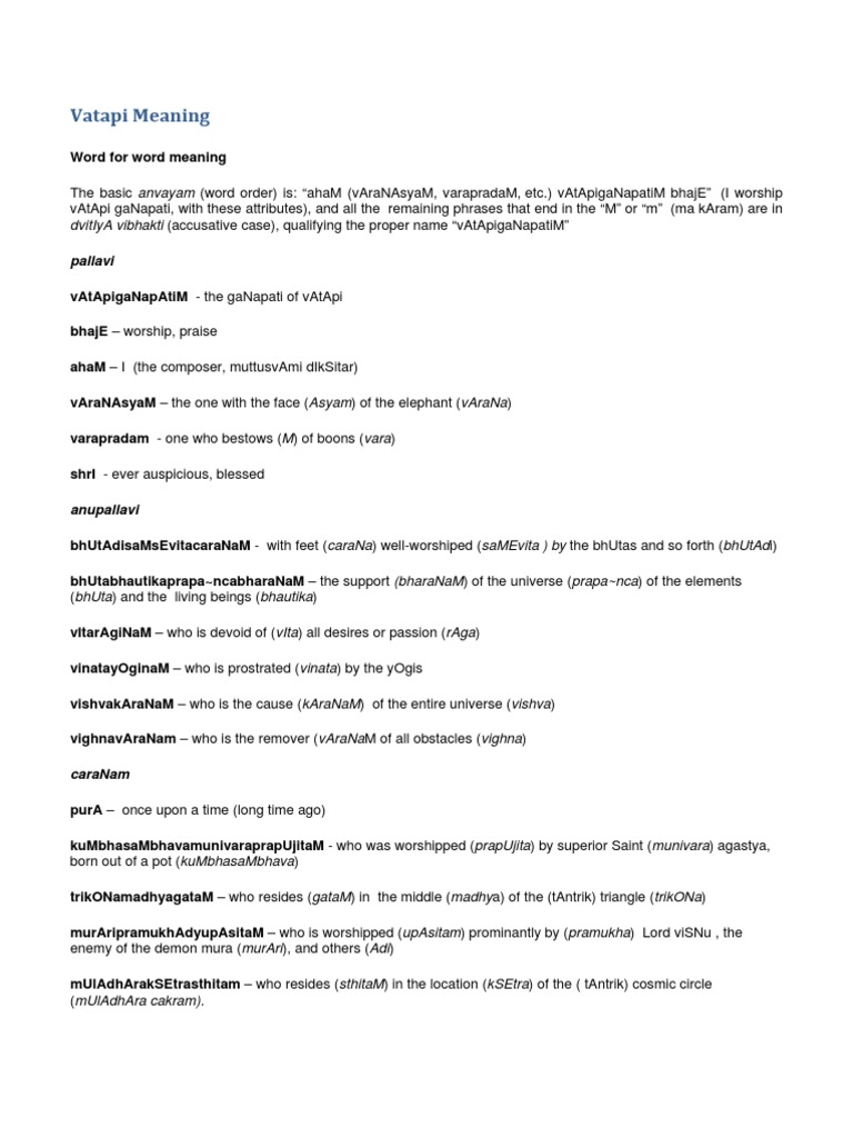 Worship of Vatapi Ganapati: An Analysis of the Meaning and Context of ...