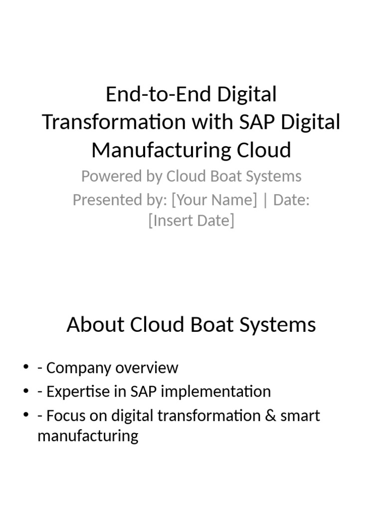 SAP Digital Manufacturing Cloud CloudBoatSystems | PDF