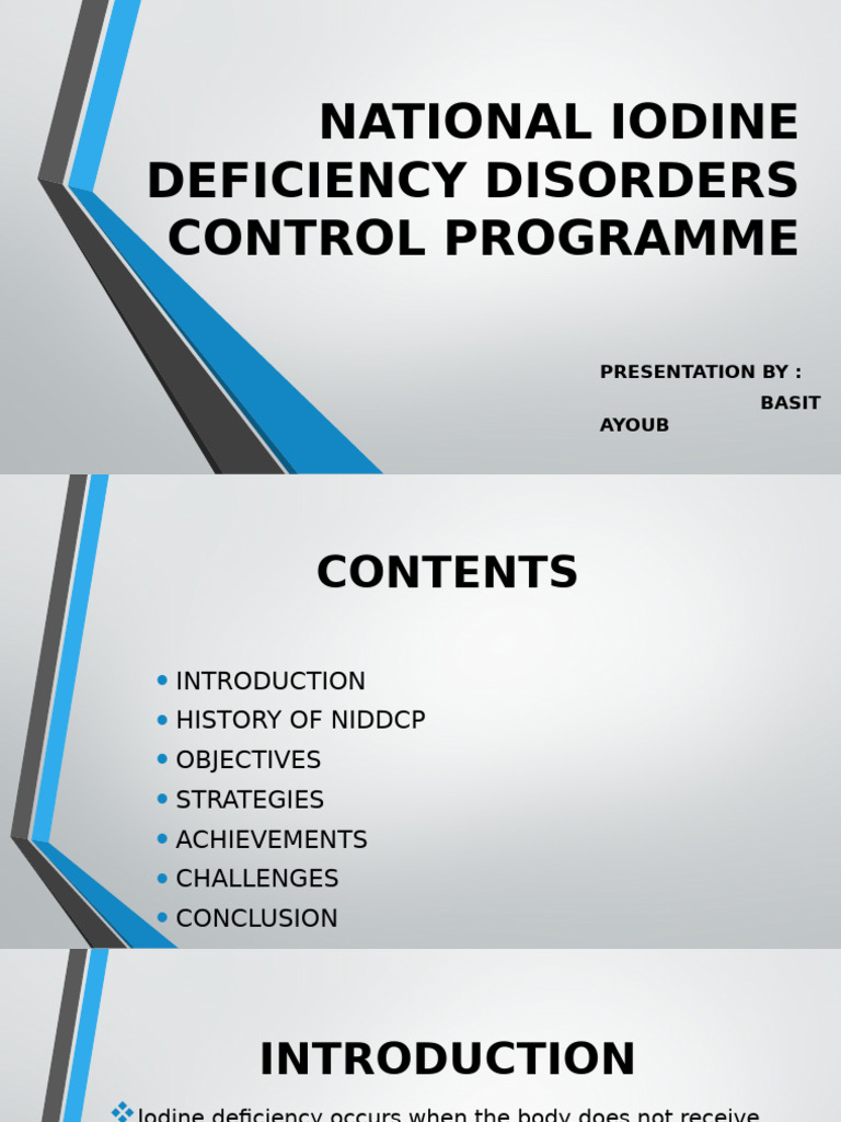 National Iodine Deficiency Disorders Control Programme | PDF