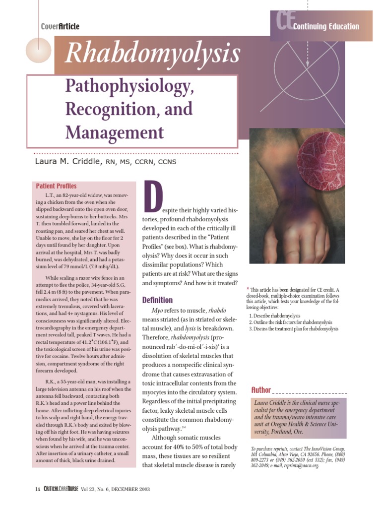 Rhabdomyolysis | Ischemia | Creatinine