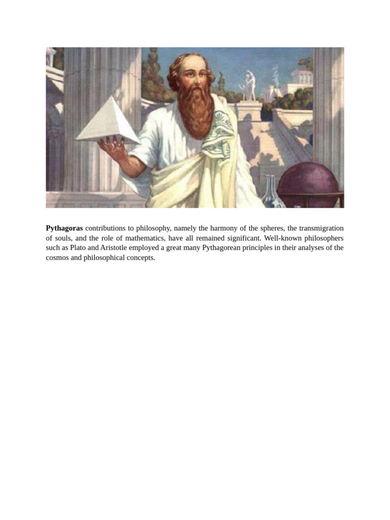 Pythagoras Contributions To Philosophy | PDF
