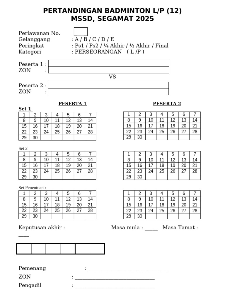 Borang Pengadilan MSSD 2025 | PDF
