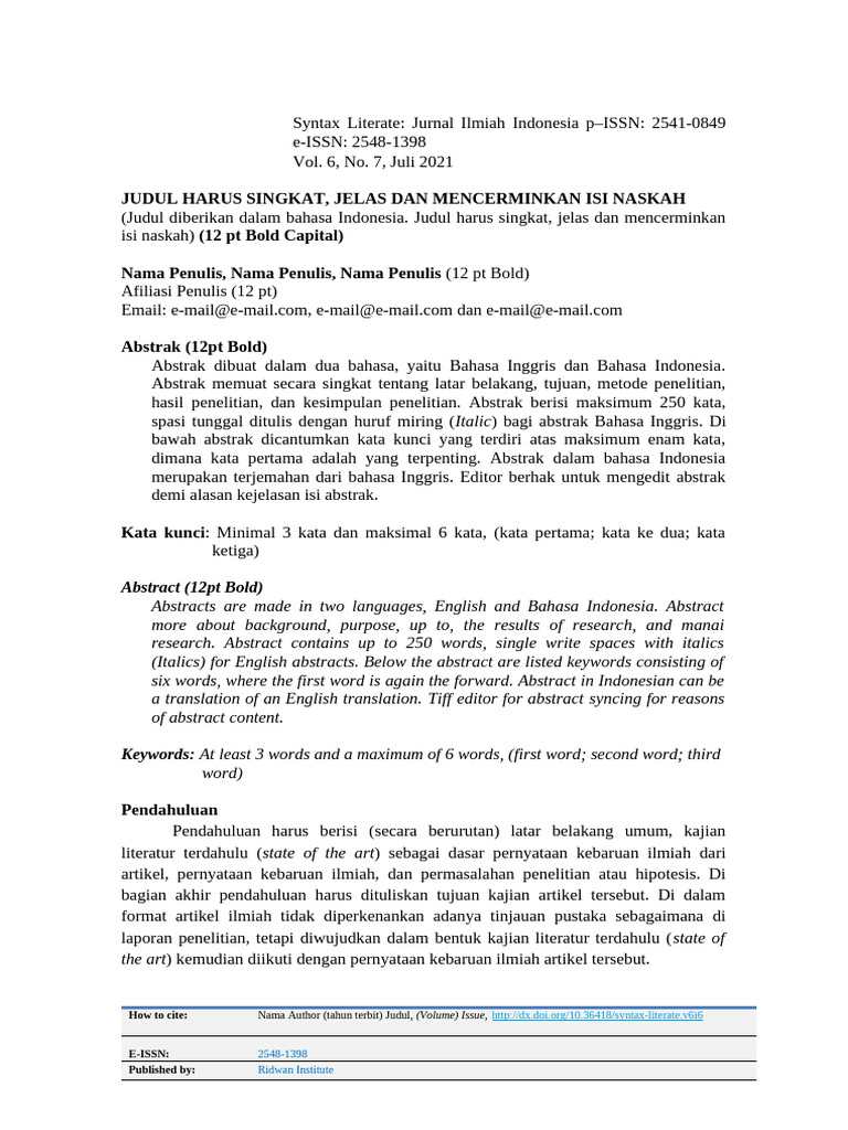 Template Jurnal Sinta 4 | PDF