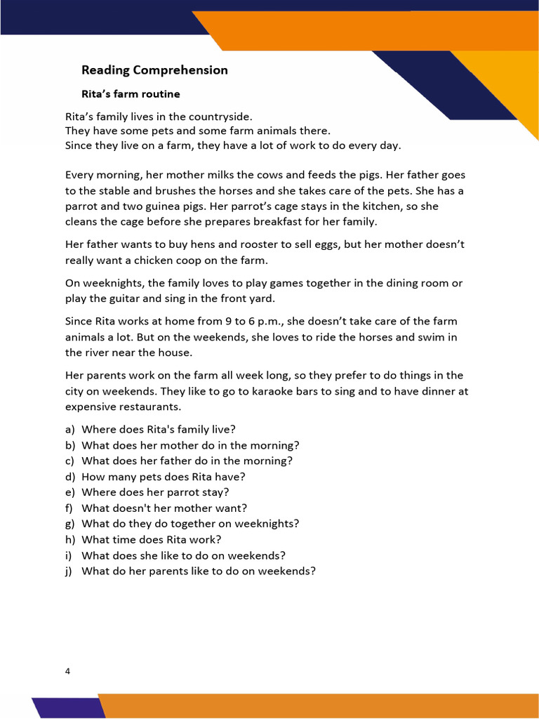 15 Reading Comprehension | PDF