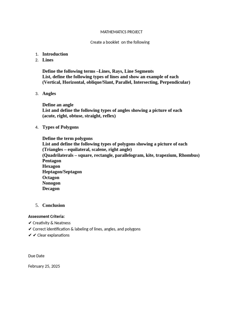 MATHEMATICS PROJECT For Grade 4 | PDF