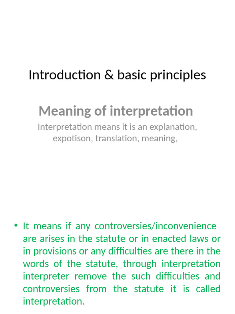Principles of Legal Interpretation | PDF | Statutory Interpretation ...
