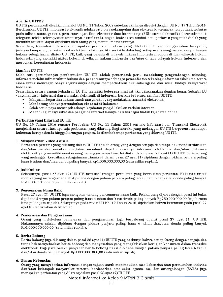 Apa Itu UU ITE | PDF