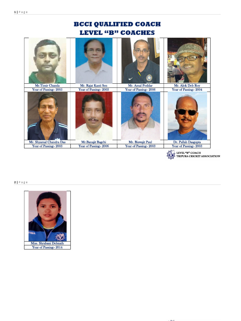 BCCI Level 1 Coaching Qualifications | PDF