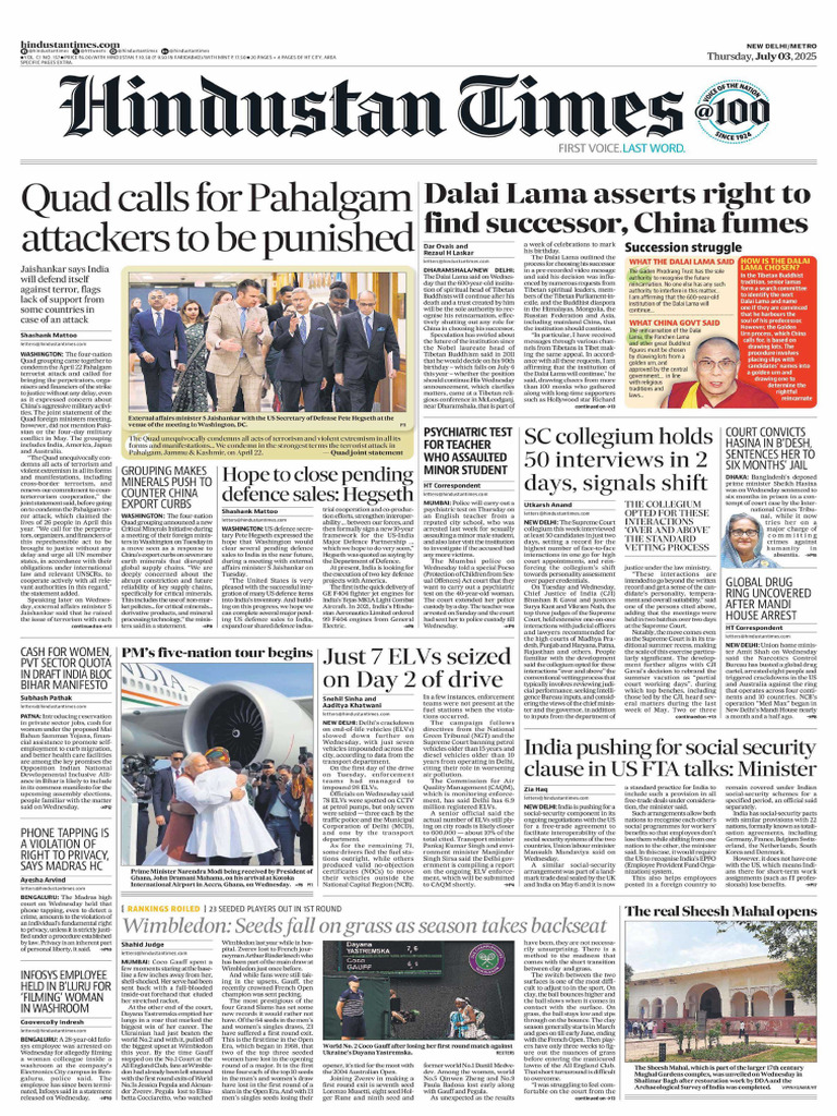 HT - Delhi° 03-07-2025 | PDF