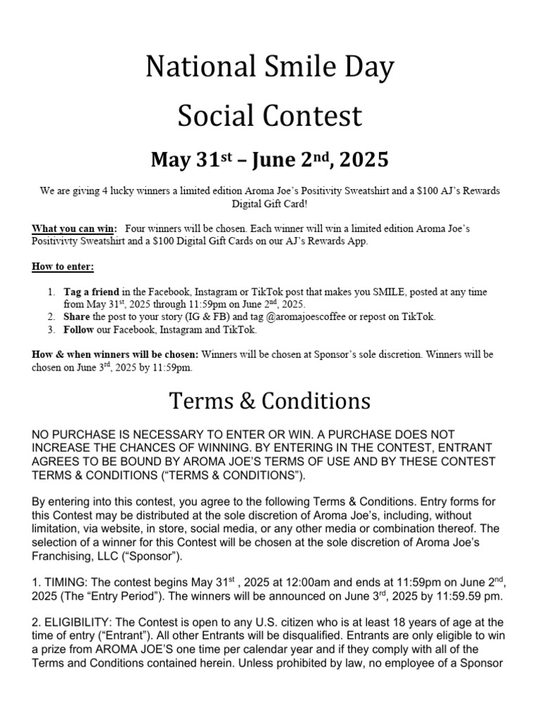 National Smile Day Contest 2025 | PDF | Arbitration | Damages