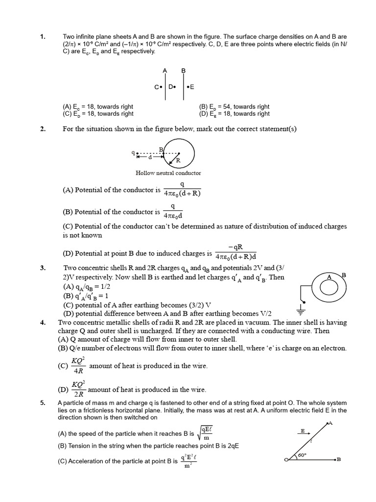 Electric Fields and Capacitor Analysis | PDF | Electric Field | Electron