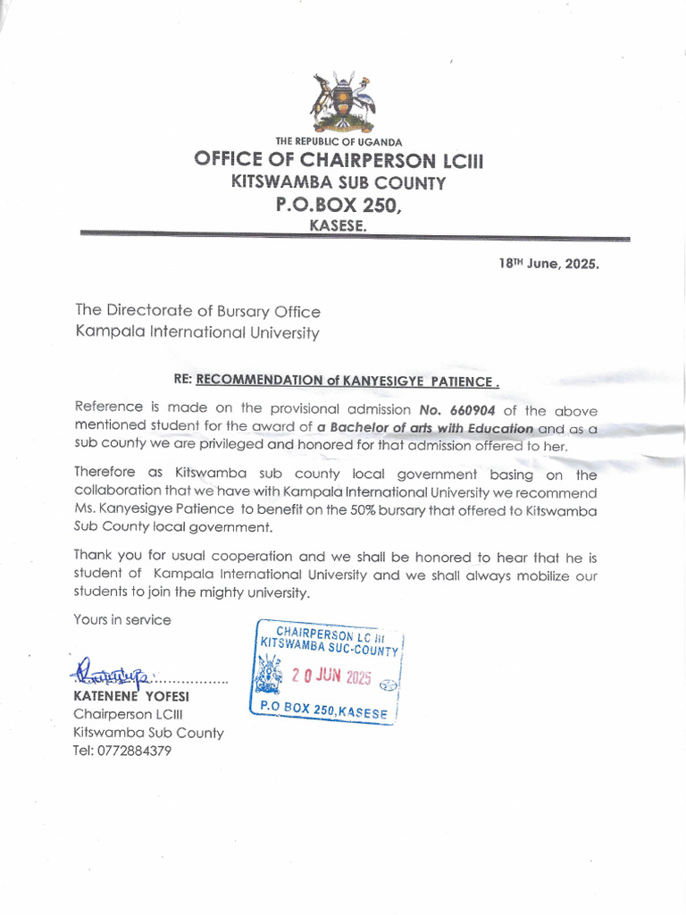 Recommendation of Patience K | PDF