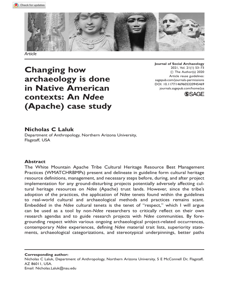 Ndee Archaeology: Embracing Respect | PDF | Archaeology | Apache
