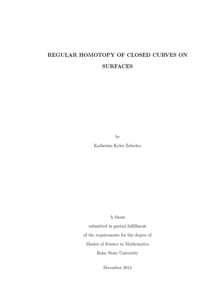 Regular Homotopy of Closed Curves On Surfaces | PDF | Manifold | Group ...
