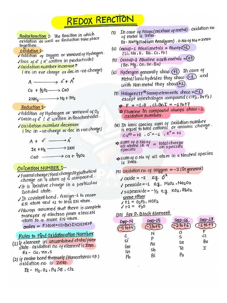 Redox Reaction | PDF