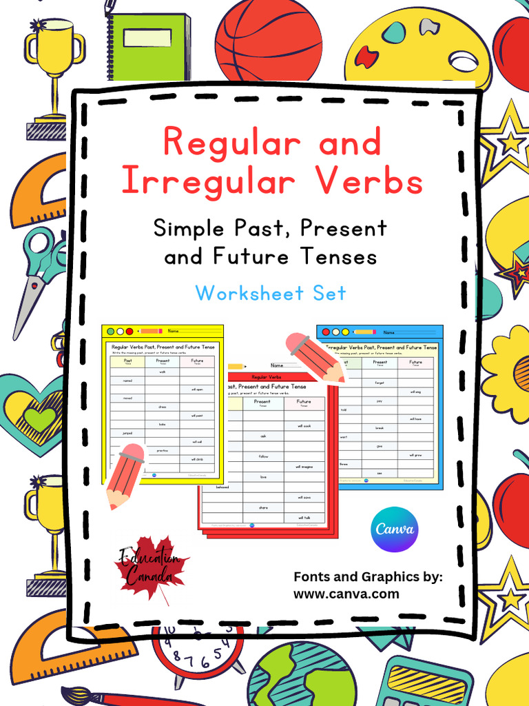 Regular and Irregular Verbs: Simple Past, Present and Future Tenses ...