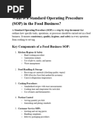 Restaurant Standard Operating Procedure | PDF | Wellness