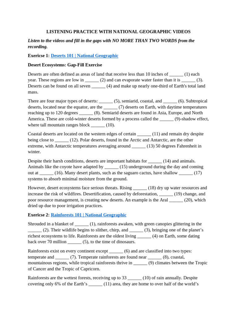 Listening-National Geographic 101 Series | PDF | Renewable Energy ...