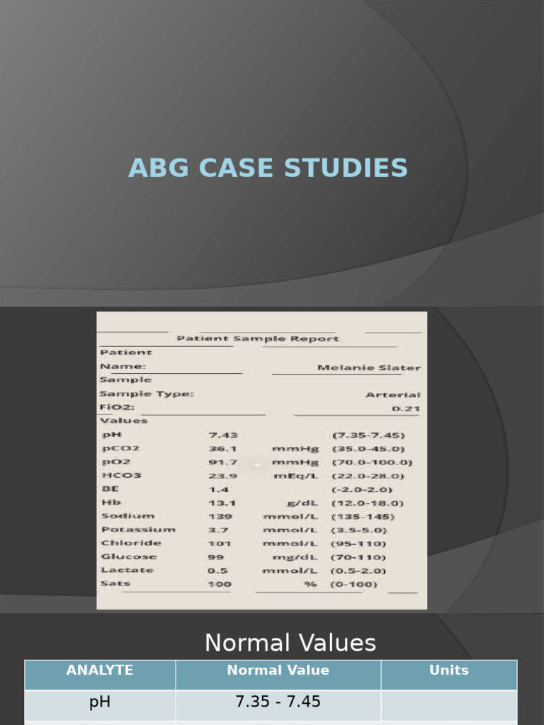 Abg Case Studies | PDF | Physiology | Medical Specialties