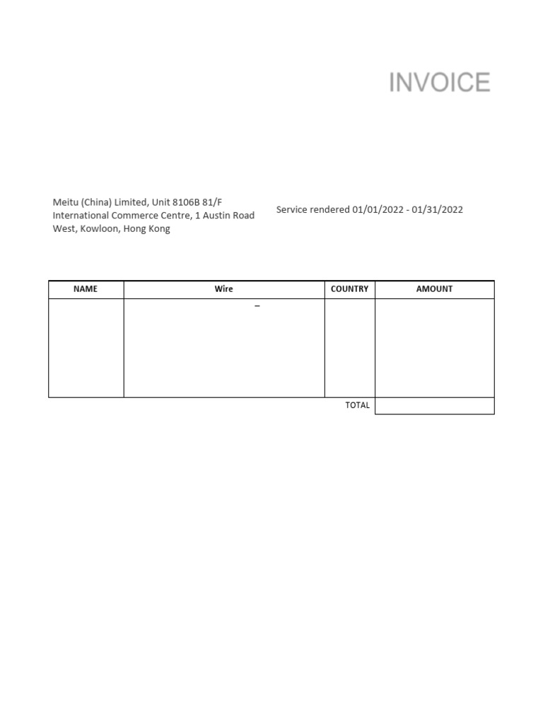 Invoice - Uanna Mattos - January 2022 | PDF