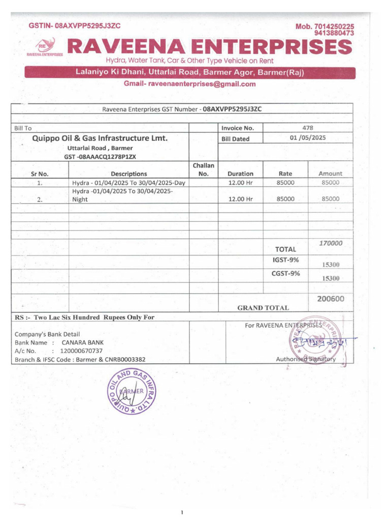 Quippo May 2025 Invoice | PDF