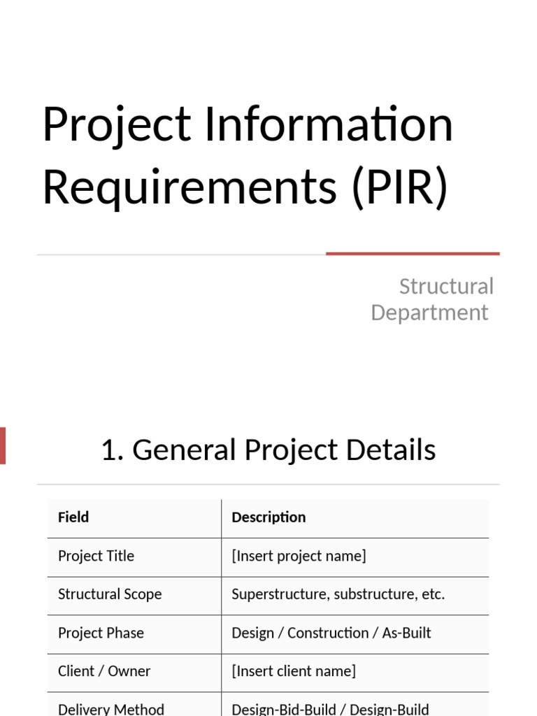 PIR Structural Department Template-02 | PDF | Building Information ...