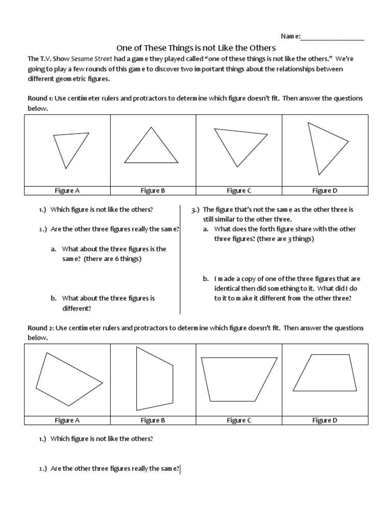 Congruent and Similar Figures Worksheet | PDF | Shape | Triangle