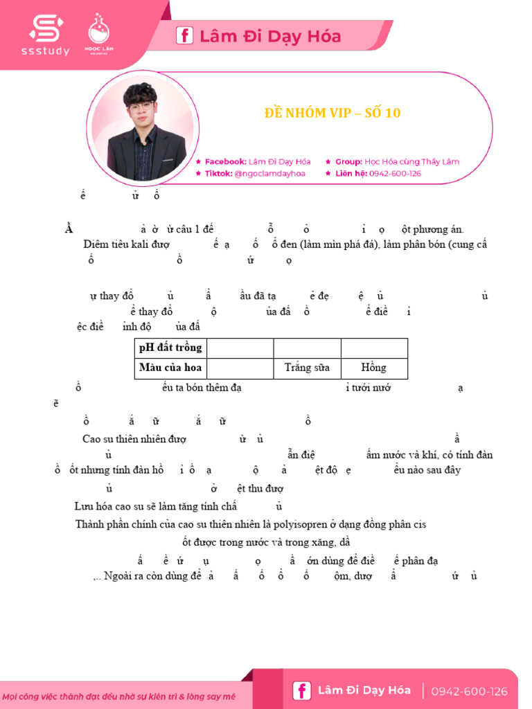 2K7. Đề Nhóm VIP Số 10 | PDF