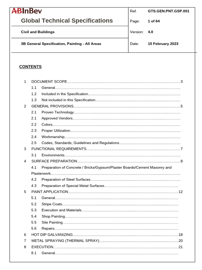 Painting Specifications for Civil Works | PDF | Paint | Specification ...