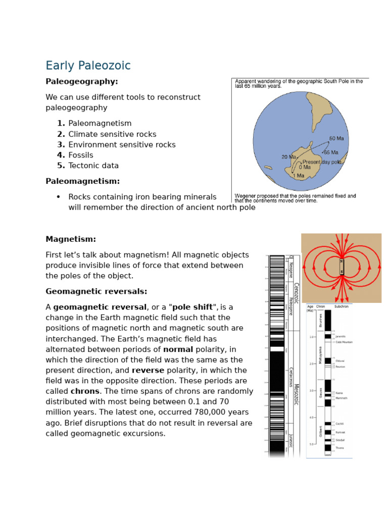 Early Paleozoic Study Notes | PDF | Earth Sciences | Geology