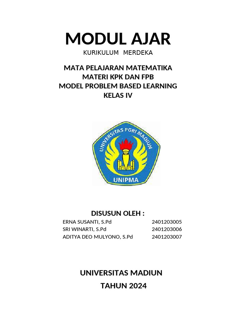 Tugas Modul Ajar MTK | PDF