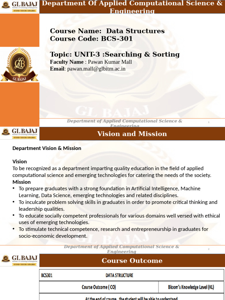 Ds Unit 3 PPT Pawan K Mall | PDF | Algorithms And Data Structures | Computer Science